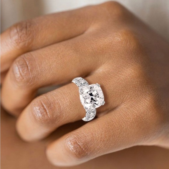Italo | Jewelry | Double Prong Round Cushion Cut Engagement Ring | Poshmark